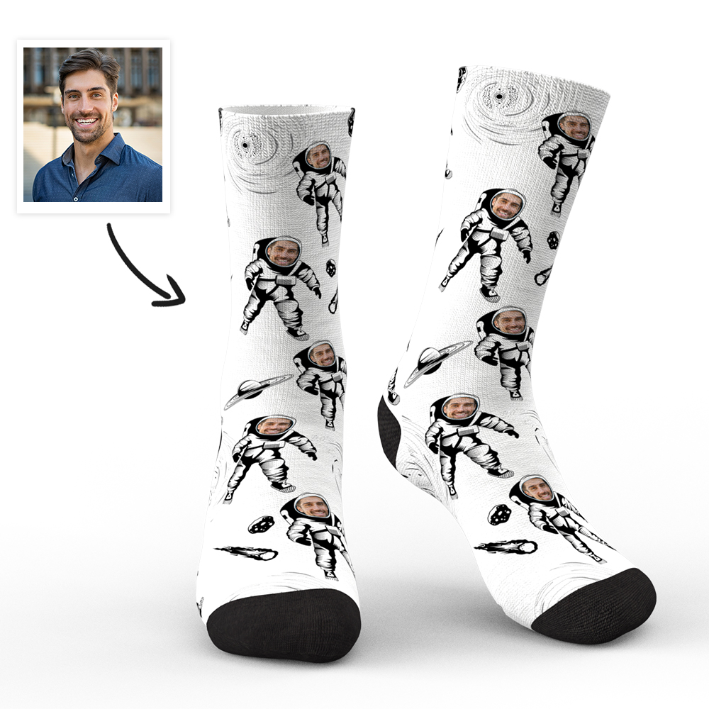Personalized Astronaut Socks Custom Face Socks with Preview - MadeMine ...