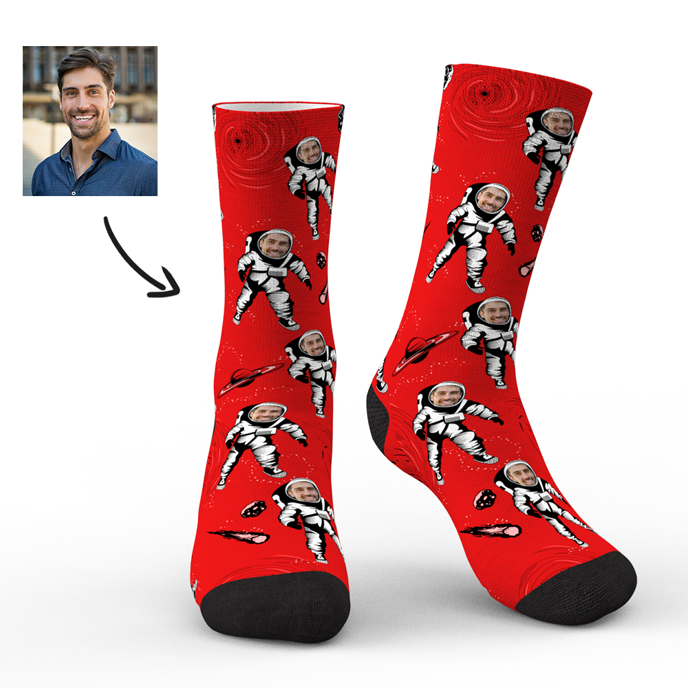 Personalized Astronaut Socks Custom Face Socks with Preview - MadeMine ...